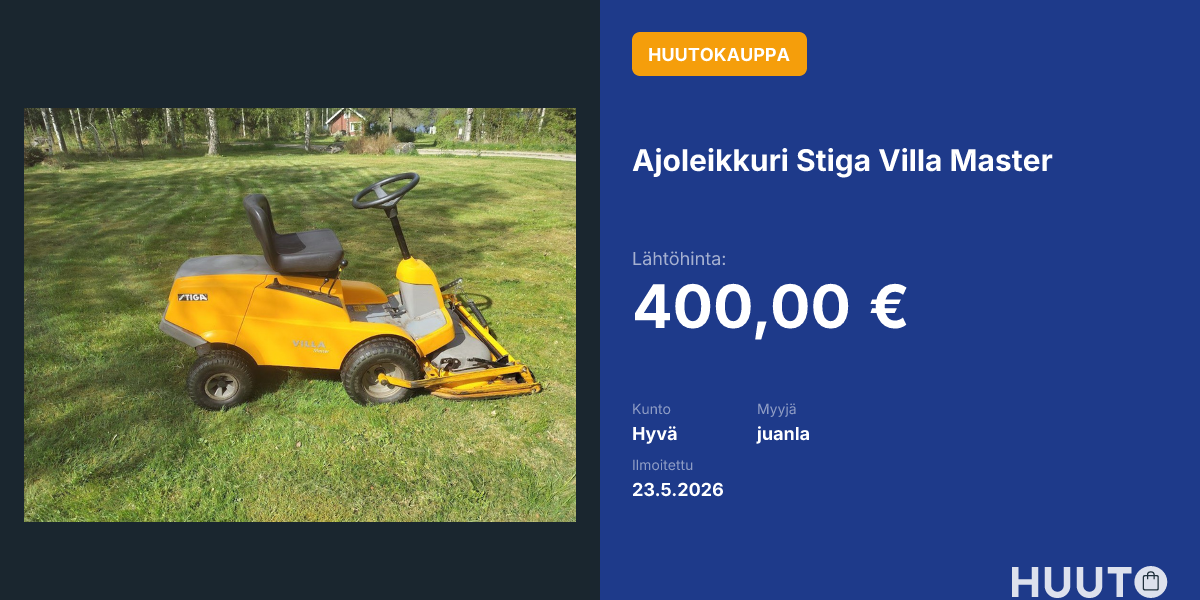 Ajoleikkuri Stiga Villa Master | Huuto.net