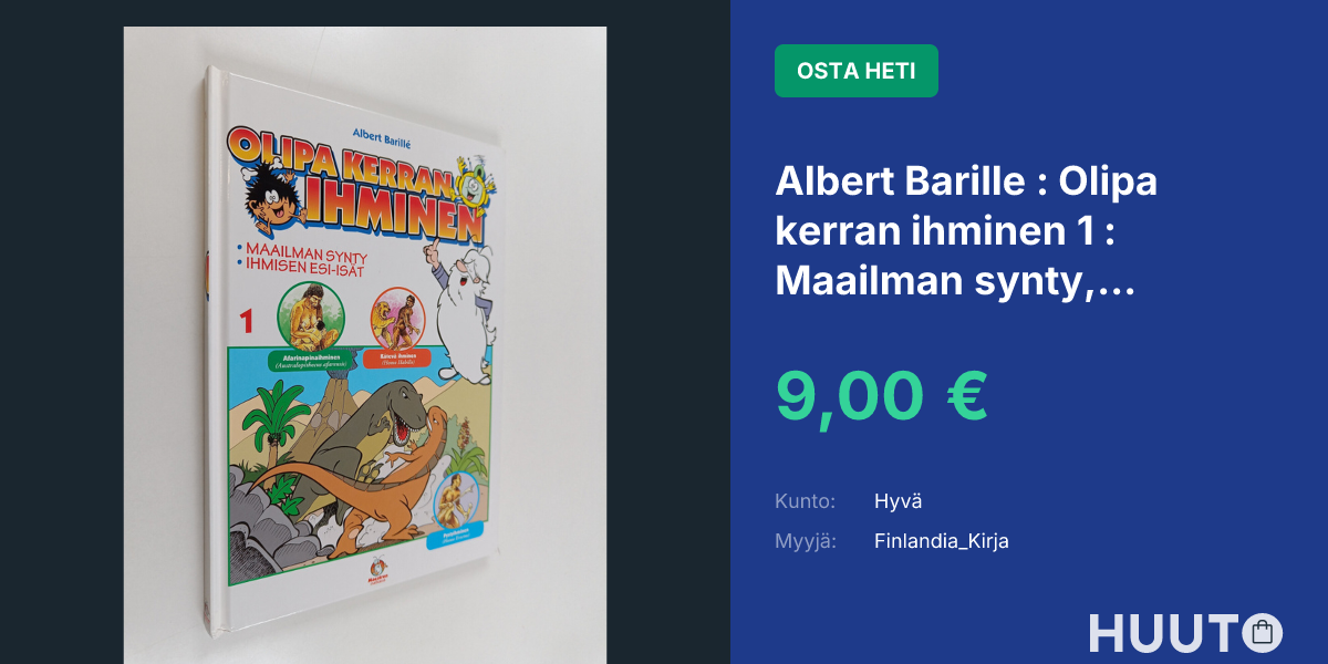 Albert Barille : Olipa kerran ihminen 1 : Maailman synty,... - Huuto.net