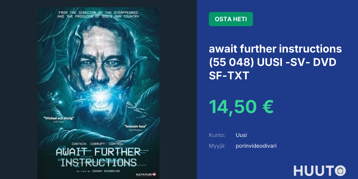 await further instructions (55 048) UUSI -SV- DVD SF-TXT - Huuto.net ...