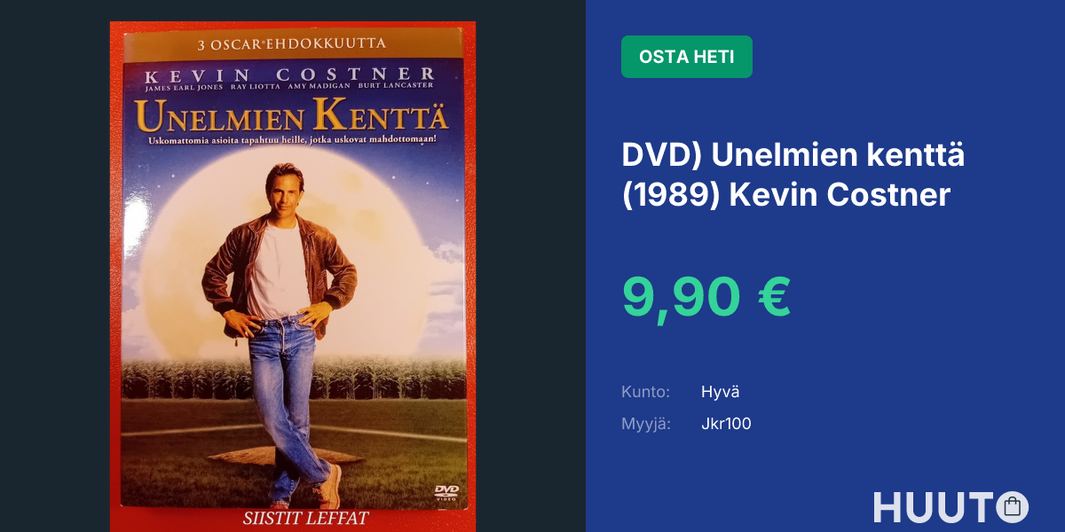 DVD) Unelmien kenttä (1989) Kevin Costner - Huuto.net