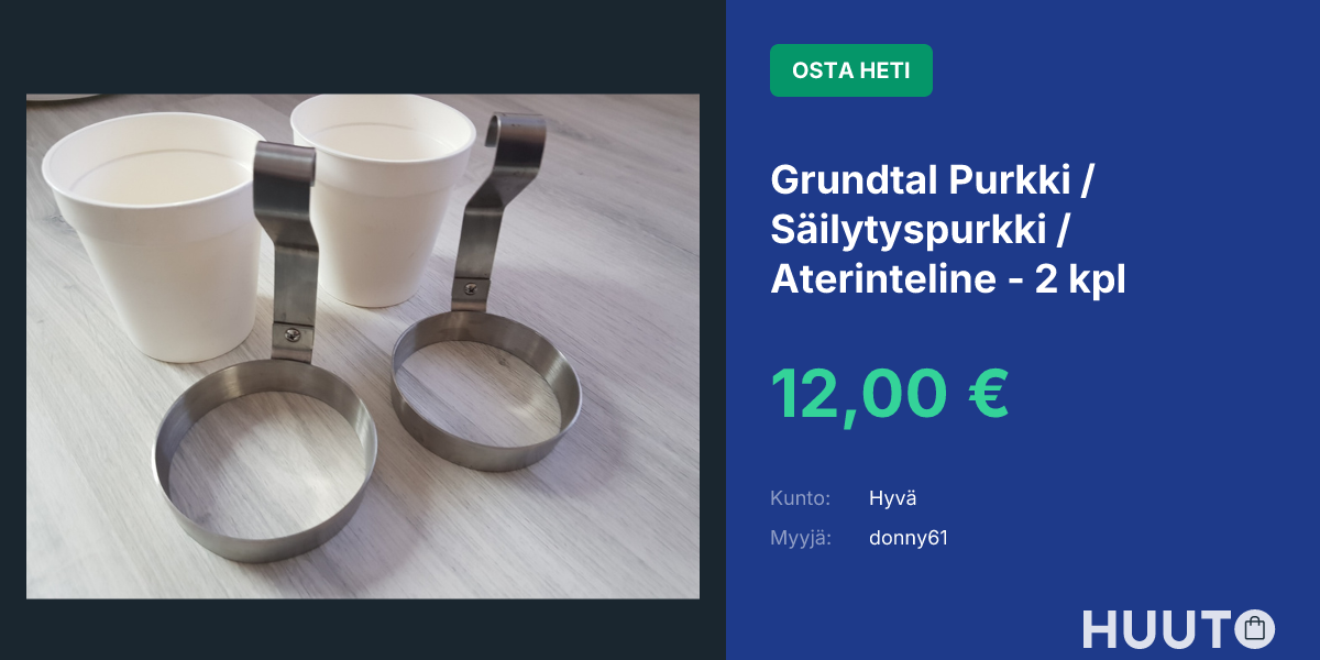 Grundtal Purkki / Säilytyspurkki / Aterinteline - 2 kpl - Huuto.net ...