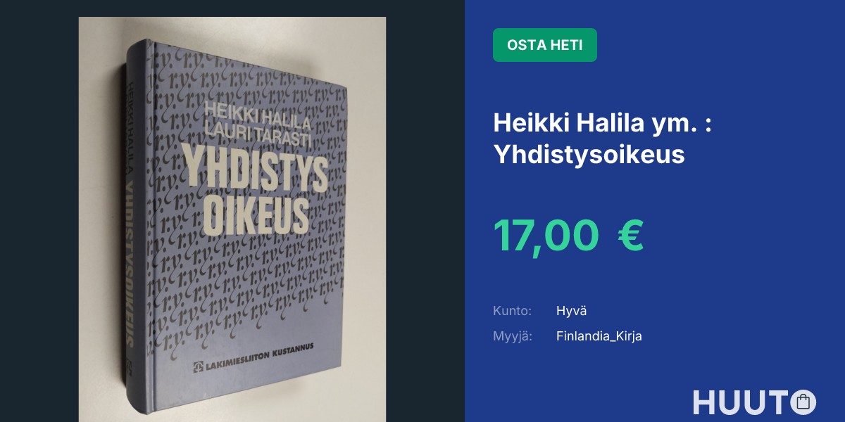 Heikki Halila ym. : Yhdistysoikeus - Huuto.net | Huuto.net