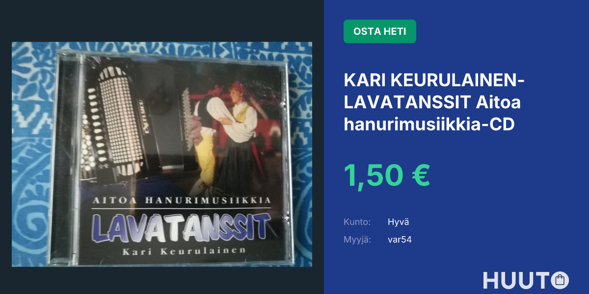 KARI KEURULAINEN-LAVATANSSIT Aitoa hanurimusiikkia-CD - Huuto.net