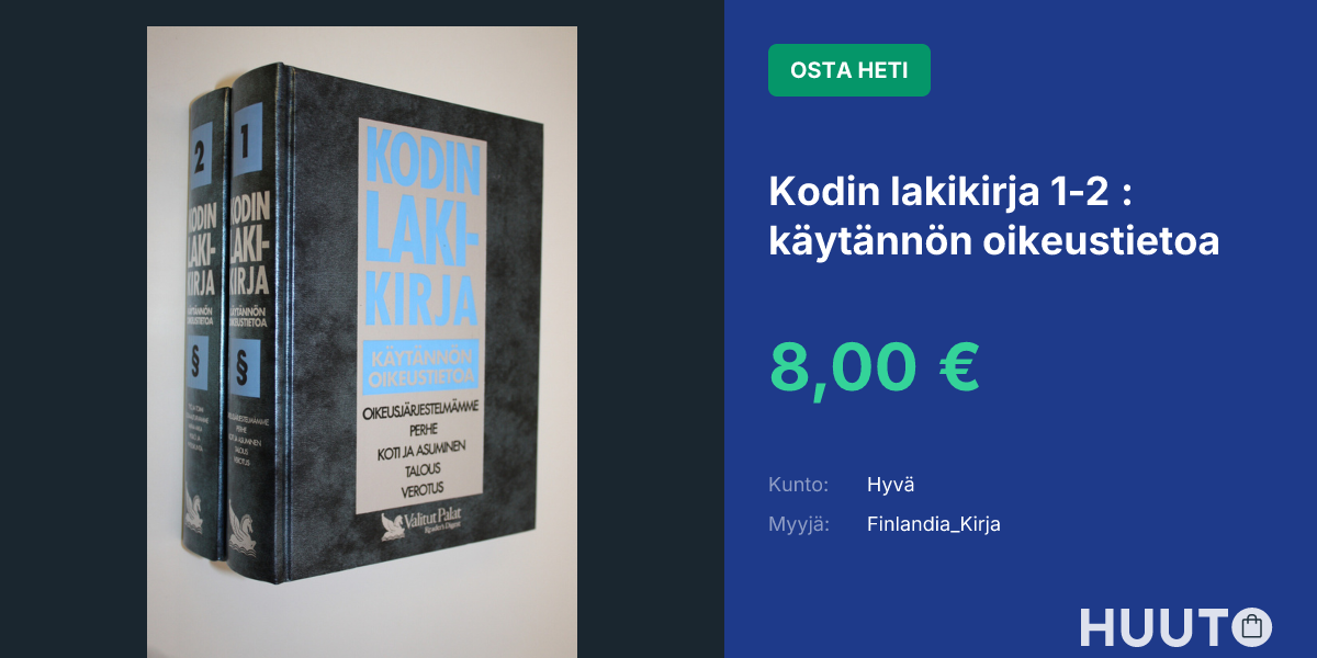 Kodin lakikirja 1-2 : käytännön oikeustietoa - Huuto.net | Huuto.net