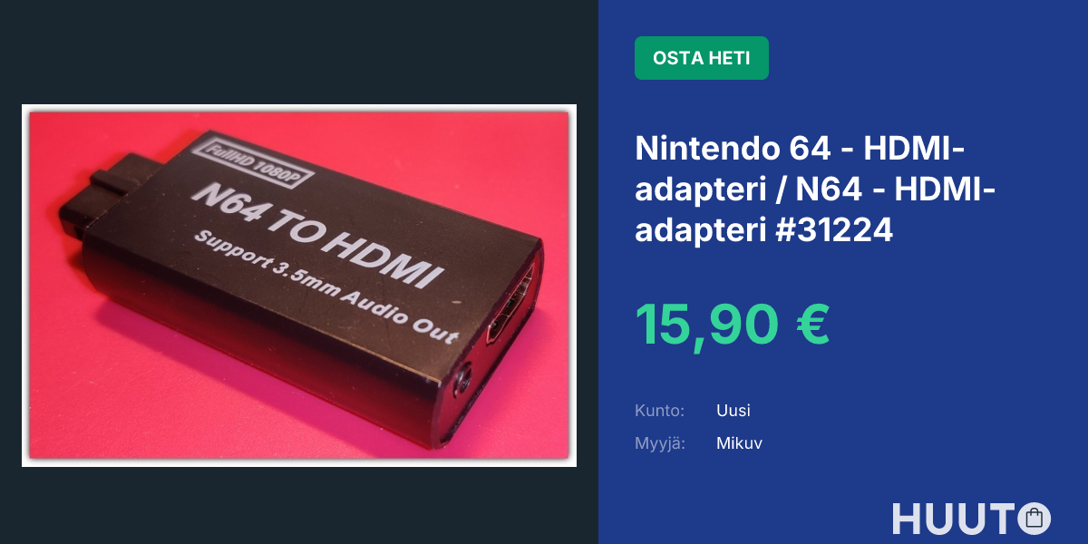 Nintendo 64 - HDMI-adapteri / N64 - HDMI-adapteri #31224 - Huuto.net
