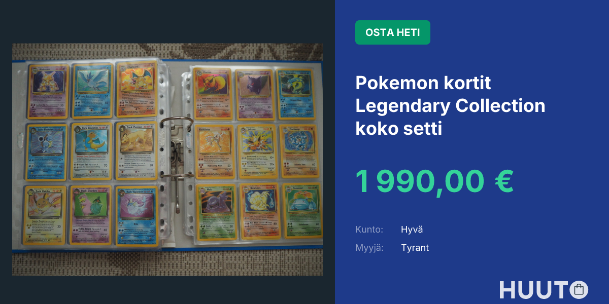 Pokemon kortit Legendary Collection koko setti | Huuto.net