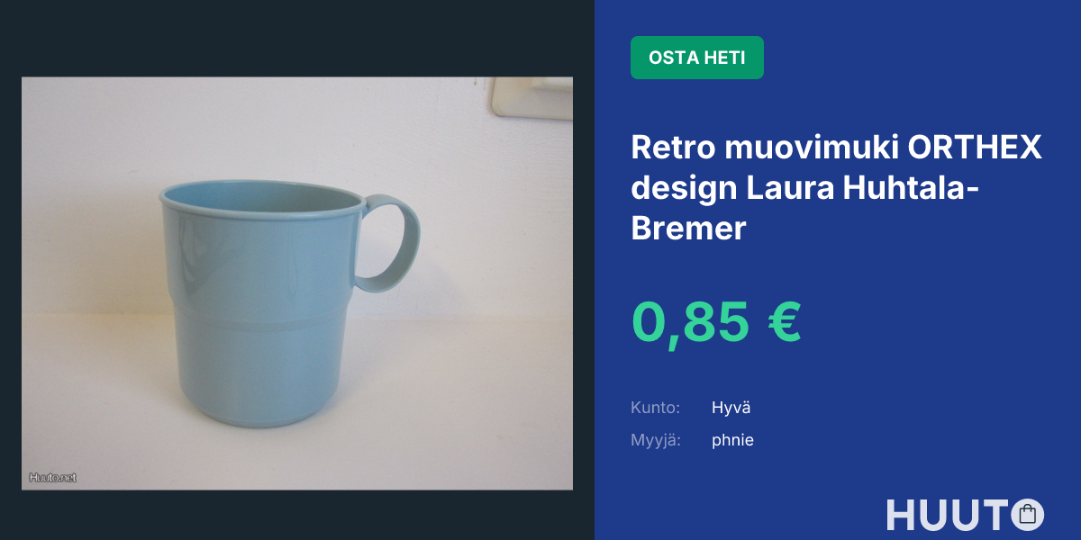 Retro muovimuki ORTHEX design Laura Huhtala-Bremer - Huuto.net | Huuto.net