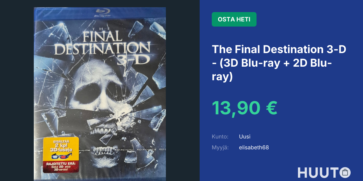 The Final Destination 3-D - (3D Blu-ray + 2D Blu-ray) - Huuto.net ...