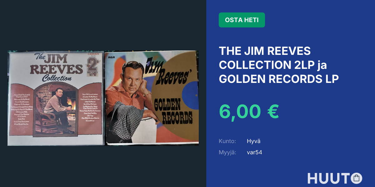 THE JIM REEVES COLLECTION 2LP ja GOLDEN RECORDS LP - Huuto.net