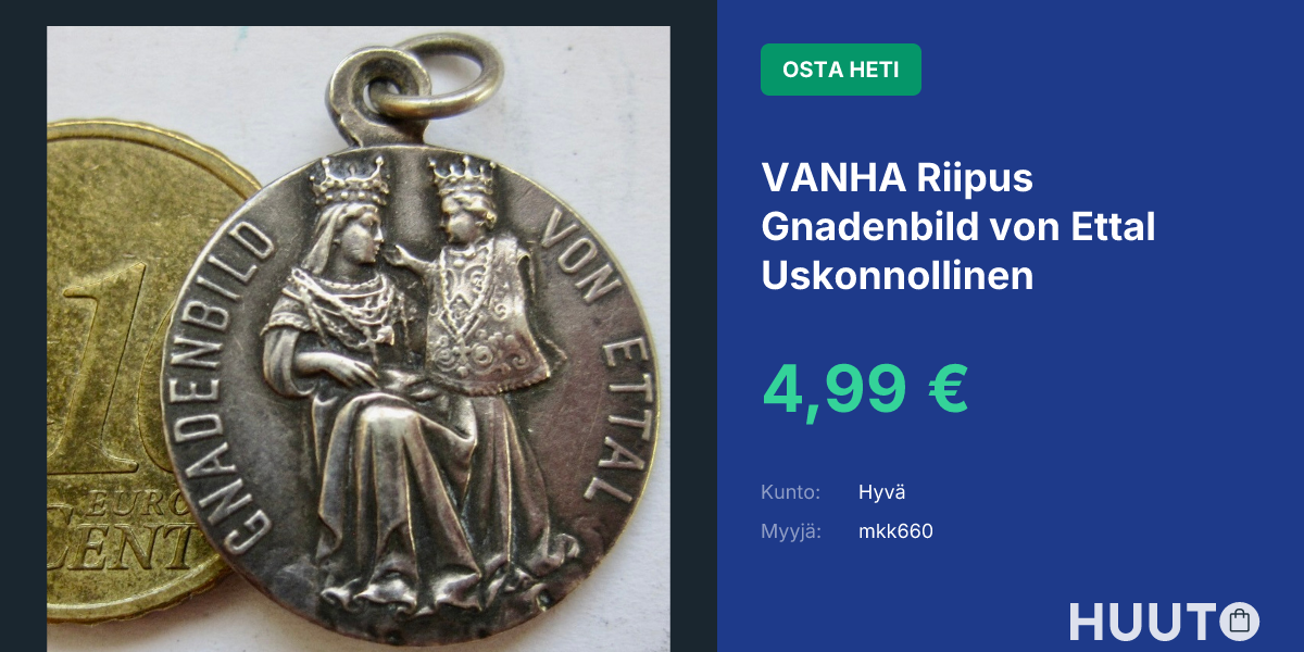 VANHA Riipus Gnadenbild von Ettal Uskonnollinen - Huuto.net